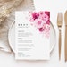 Hot Pink Wedding Menu Cards Template, Floral Reception Menu, Printable ...