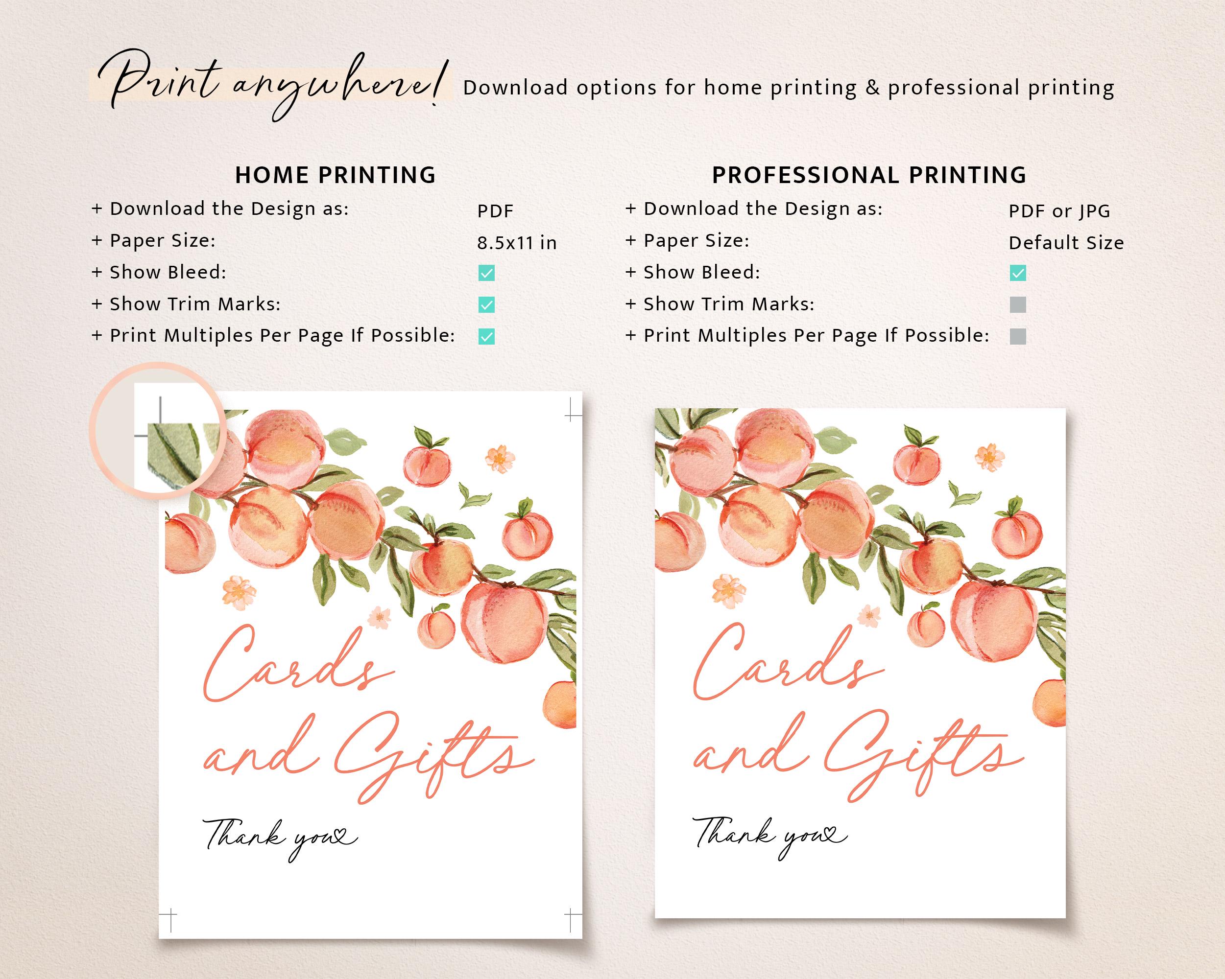 Sweet Little Peach Baby Shower Signs Bundle Template, Printable ...