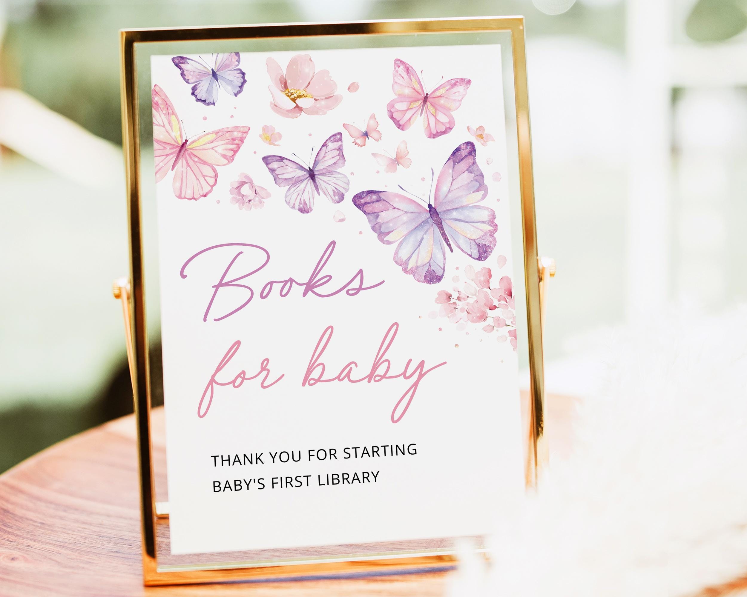 Little Butterfly Baby Shower Signs Bundle Template, Printable Editable ...