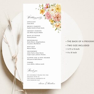 Colorful Pastel Wedding Programs Template, Boho Ceremony Program ...