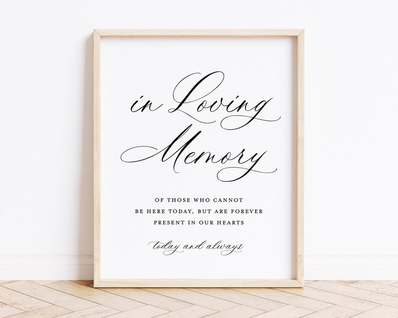 In Loving Memory Wedding Sign Template Modern Memorial - Etsy