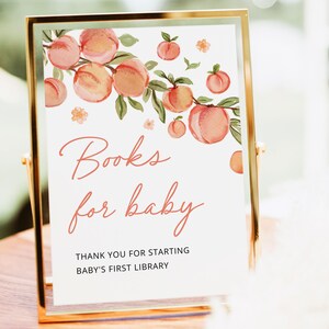 Sweet Little Peach Baby Shower Signs Bundle Template, Printable ...