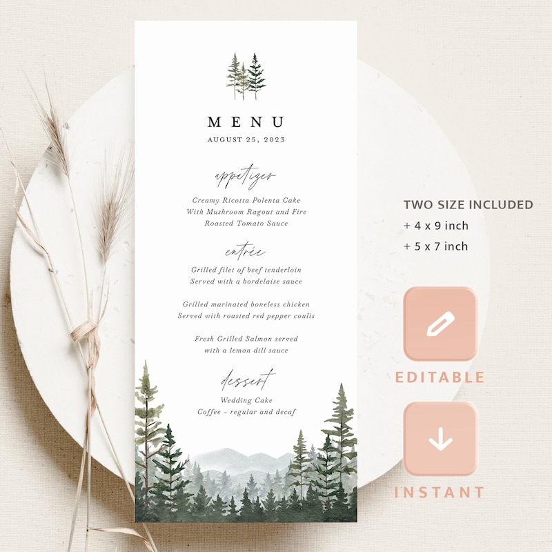 Rustic Menu - Etsy