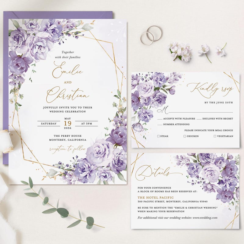 Lilac Invitation - Etsy