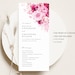 Hot Pink Wedding Programs Template, Floral Ceremony Program, Elegant ...