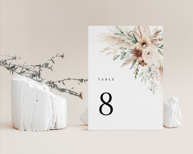 Boho Wedding Table Number Template Terracotta Modern Sage - Etsy