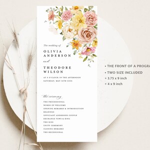 Colorful Pastel Wedding Programs Template, Boho Ceremony Program ...