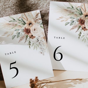 Boho Wedding Table Number Template, Terracotta Modern Sage Table ...
