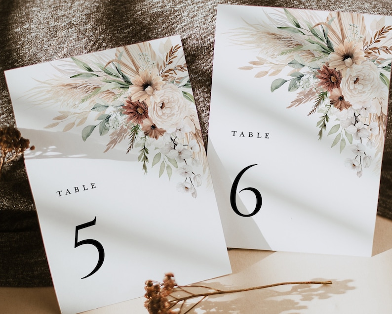 Boho Wedding Table Number Template Terracotta Modern Sage - Etsy