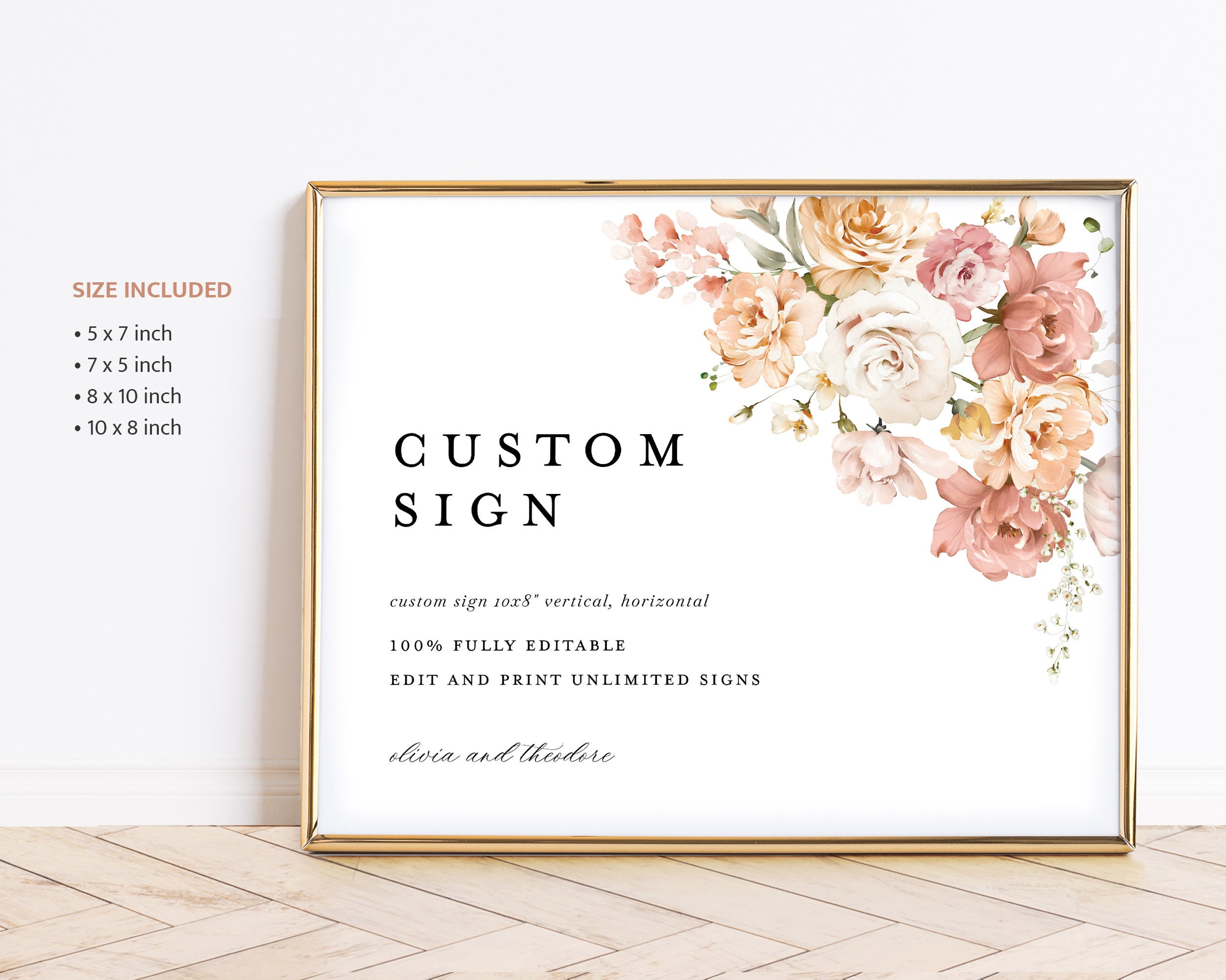 Dusty Rose Custom Wedding Sign Template Boho Blush Pink - Etsy