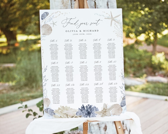 Nautical Wedding Reception Seating Chart