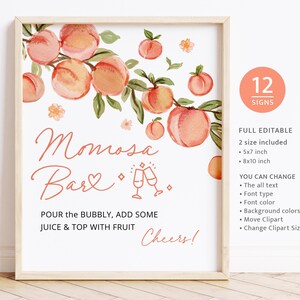 Sweet Little Peach Baby Shower Signs Bundle Template, Printable ...