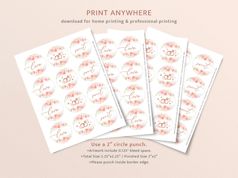 Printable Cupcake Toppers Love is Sweet Shower Cupcake | Etsy