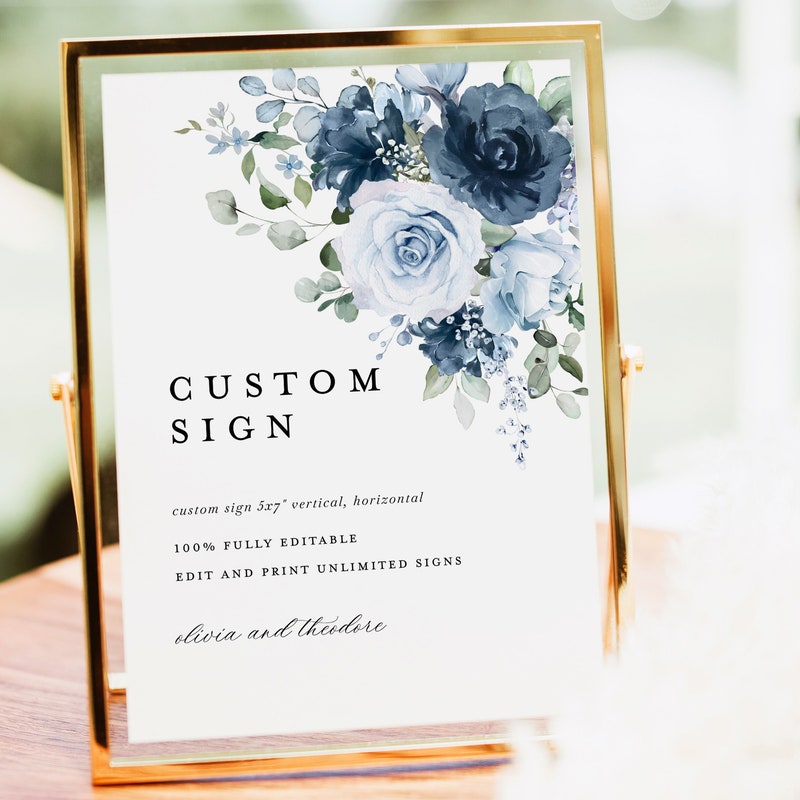 Blue Wedding Sign - Etsy