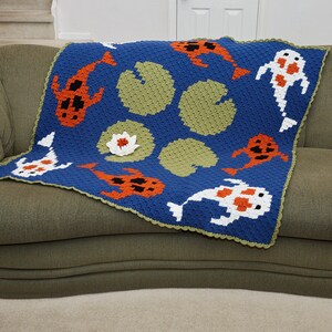 Tranquil Koi Pond C2C Crochet Afghan PATTERN | Fish Corner to Corner ...