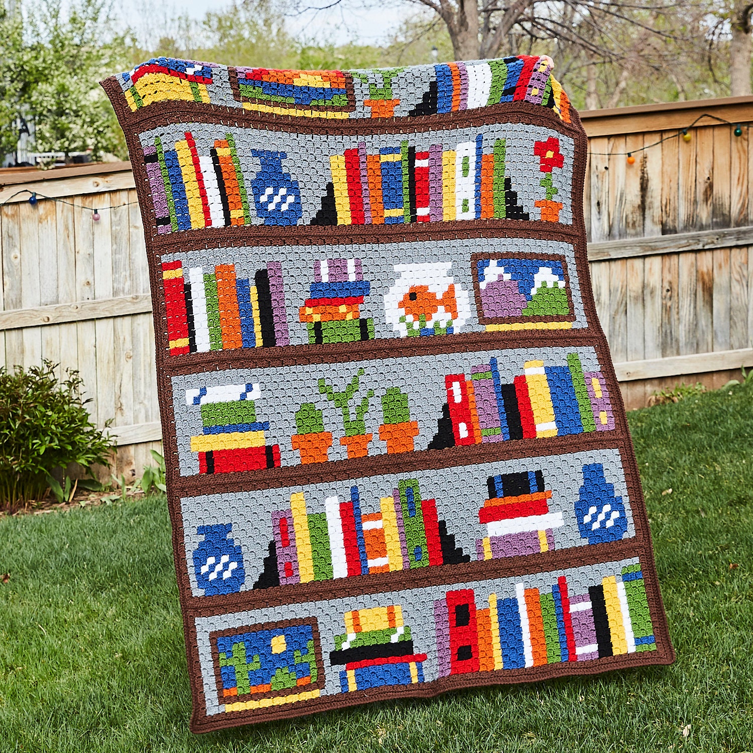 Bookcase C2C Crochet Afghan PATTERN | Bookshelf Blanket | Book Lover ...