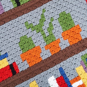 Bookcase C2C Crochet Afghan PATTERN | Bookshelf Blanket | Book Lover ...