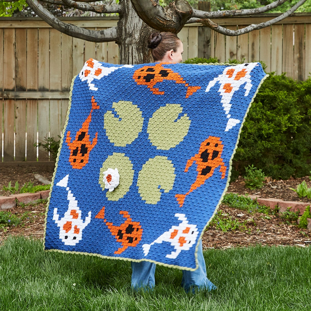 Tranquil Koi Pond C2C Crochet Afghan PATTERN | Fish Corner to Corner ...