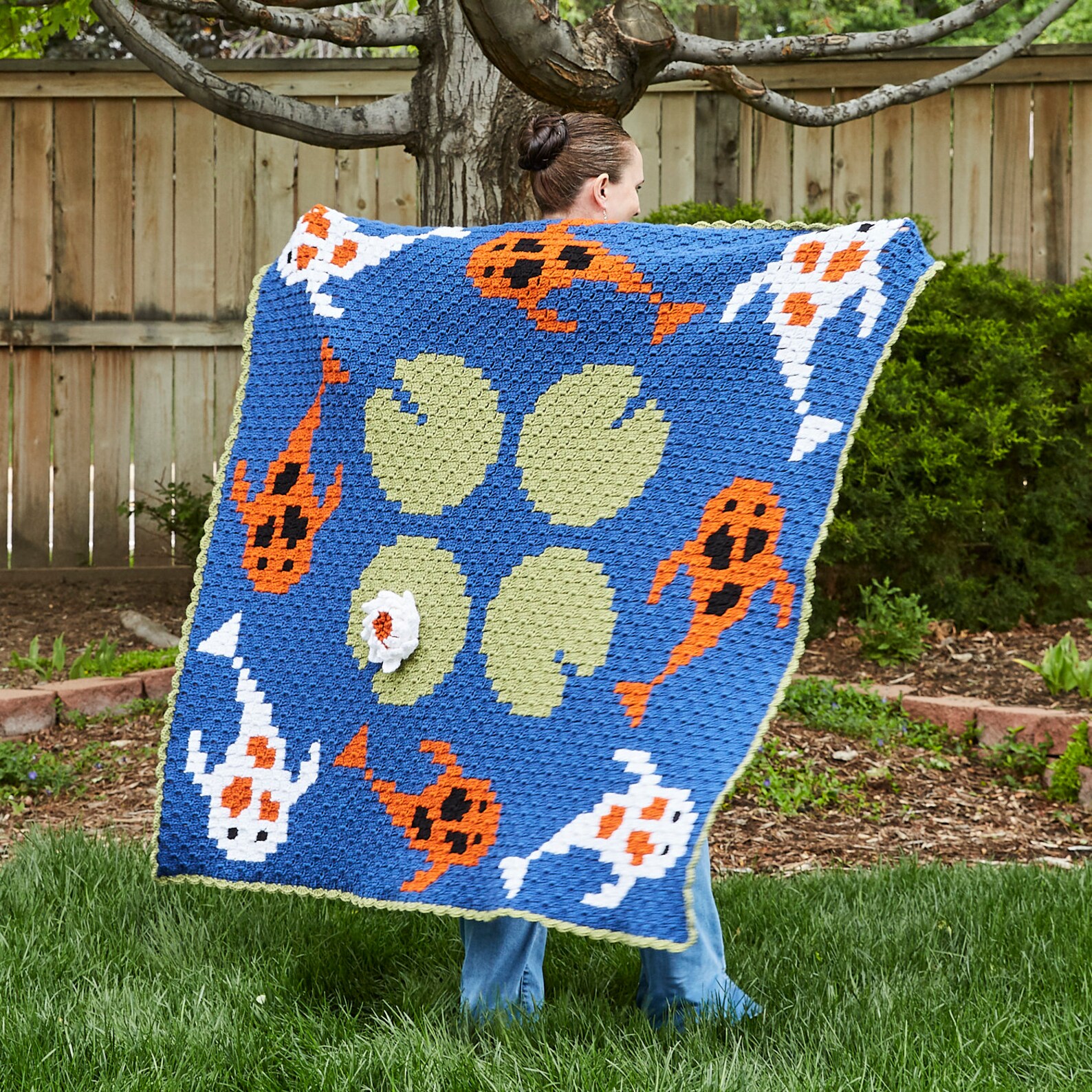 Tranquil Koi Pond C2C Crochet Afghan PATTERN | Fish Corner to Corner ...