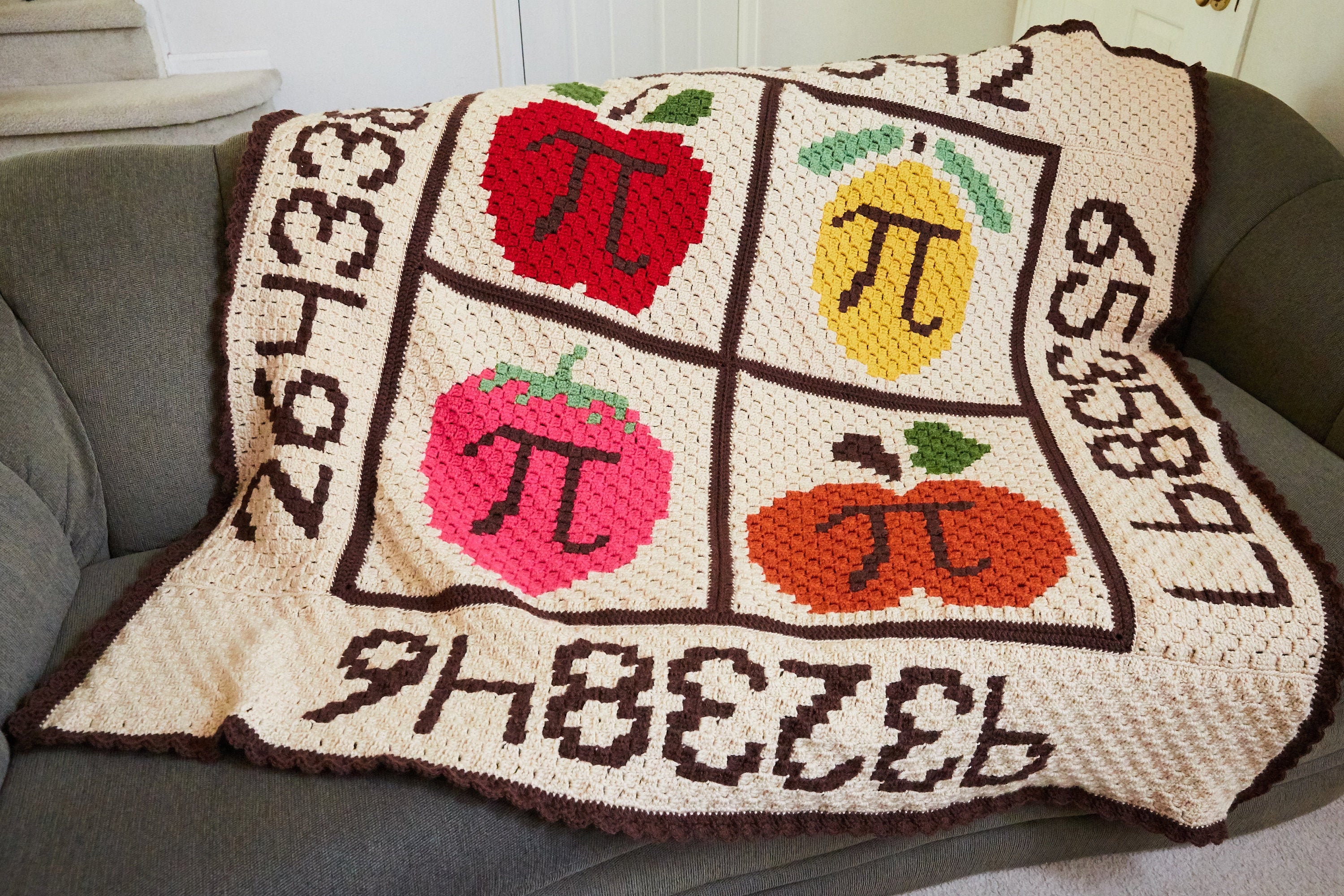 Fruit Pi C2C Crochet Afghan PATTERN; Pi Day - Etsy