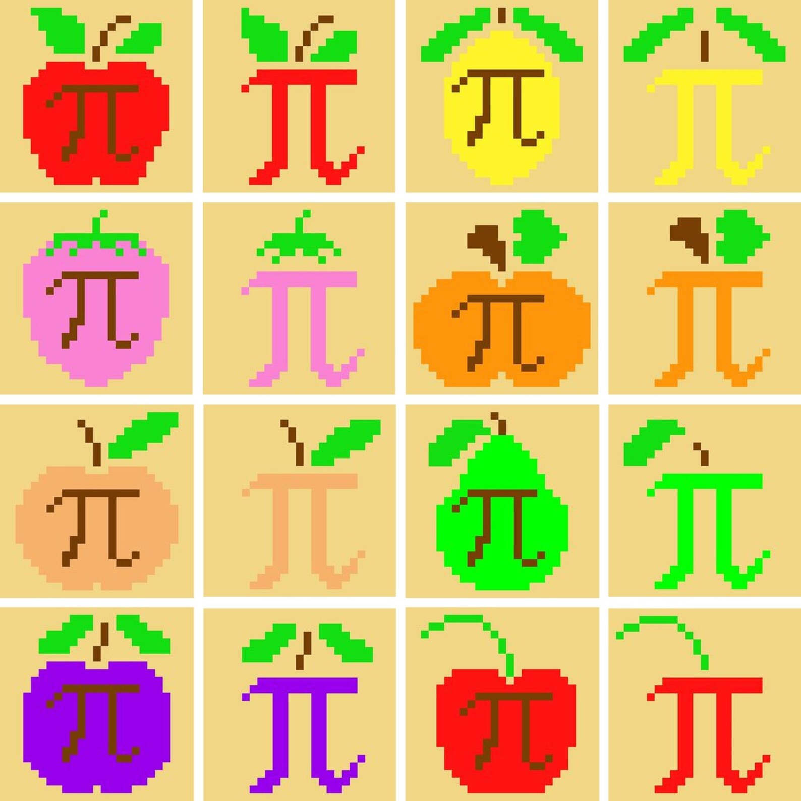 Fruit Pi C2C Crochet Afghan PATTERN Pi Day - Etsy