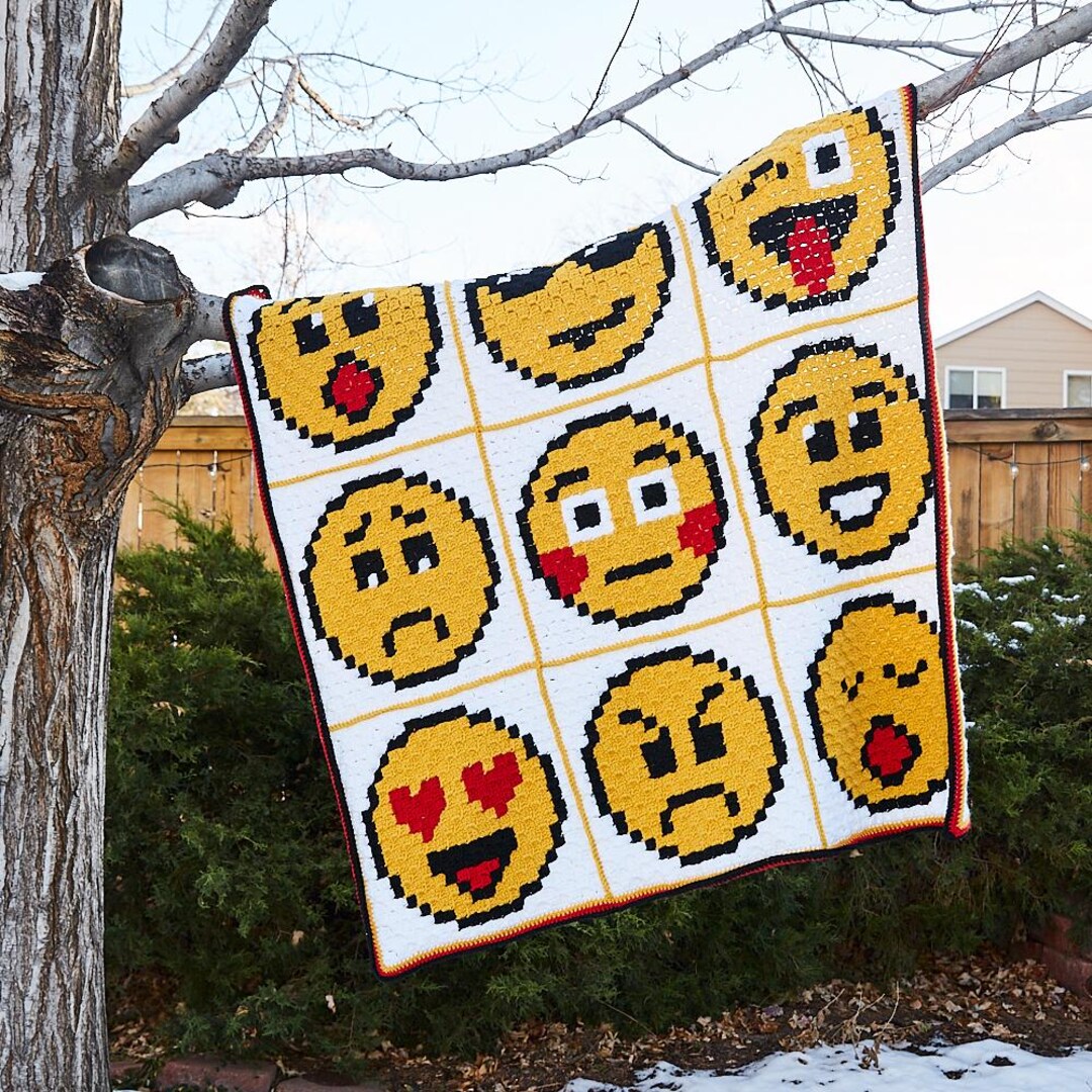Emoji Emotions Child-size C2C Crochet Afghan Pattern | Feelings ...