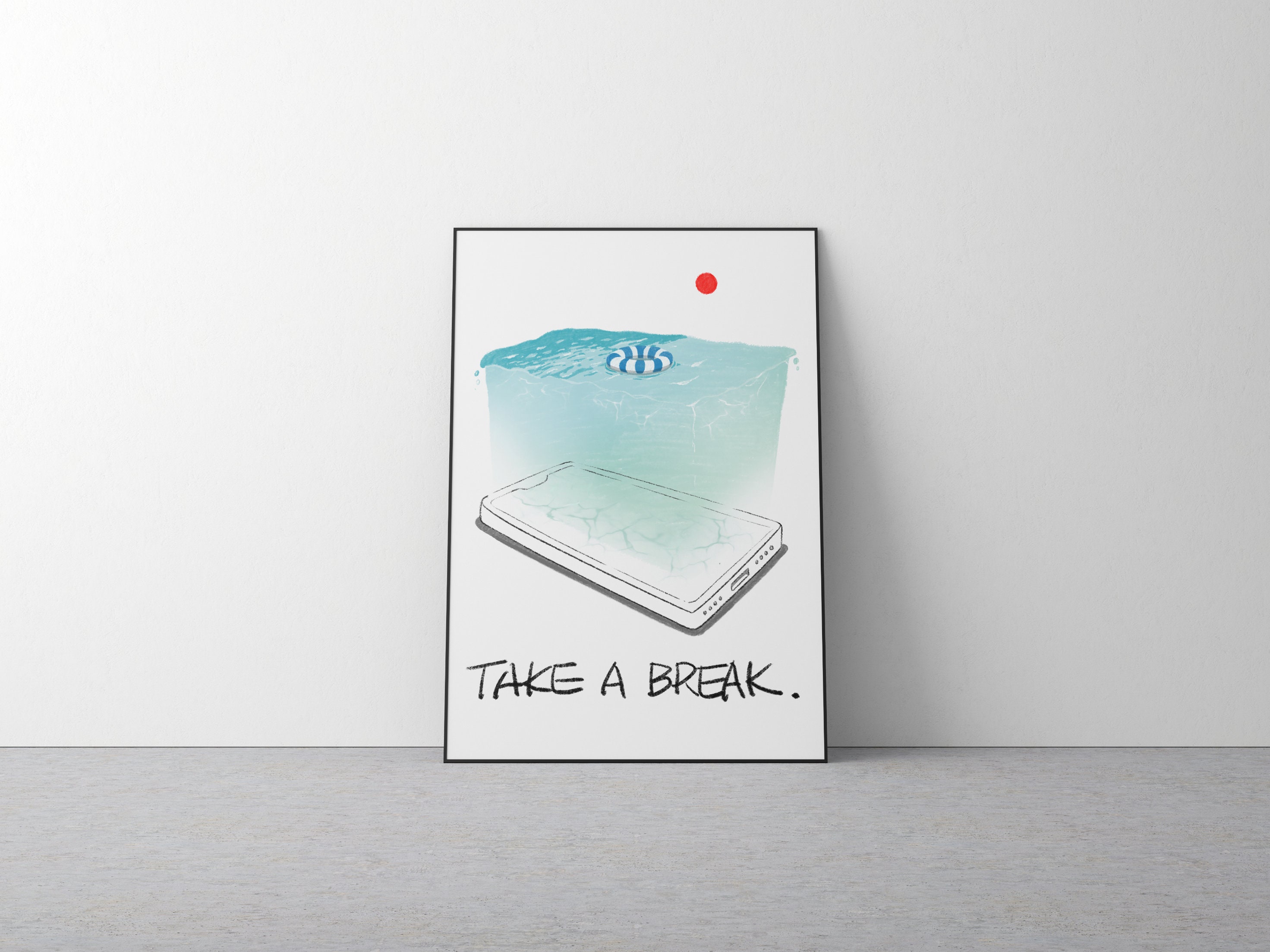 Swimming Pool Line Draw Illustration, Take a Break, Line Drawing Art ...