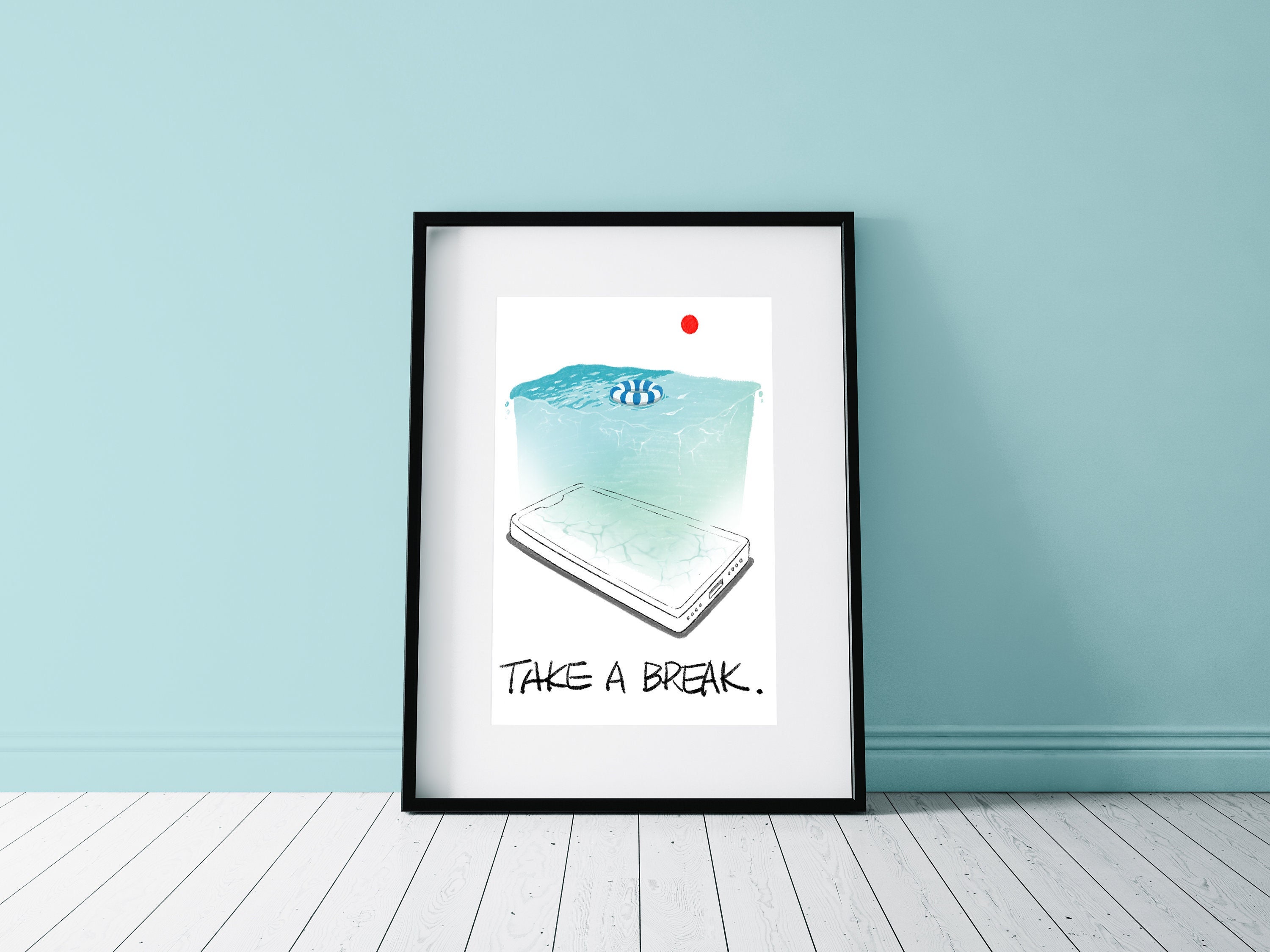 Swimming Pool Line Draw Illustration, Take a Break, Line Drawing Art ...