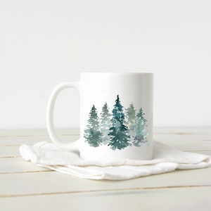 Evergreen Trees Mug | Christmas Trees Coffee Mug | Nature Mug | Forest ...