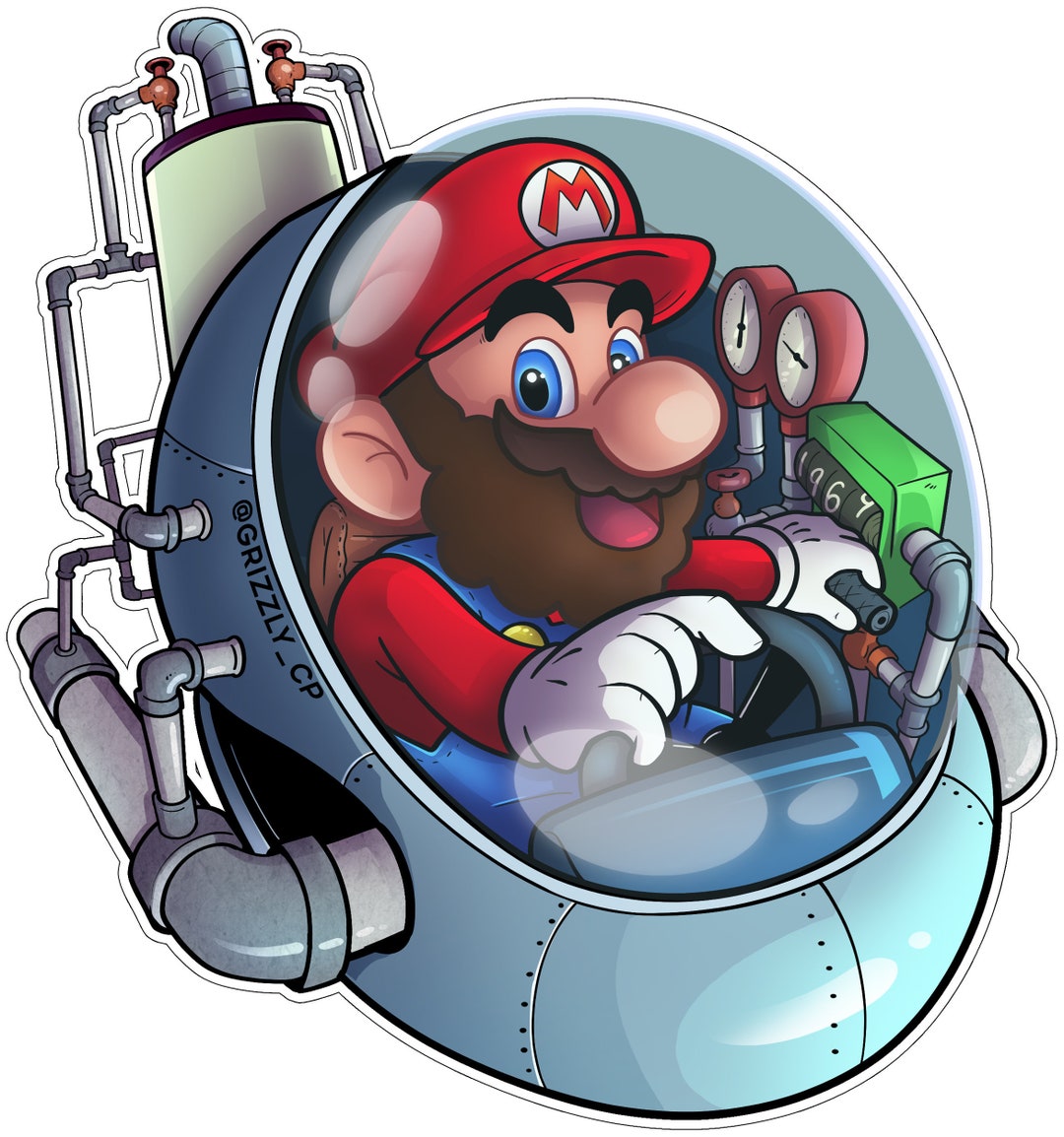 Mario Time Machine - Matte Mirror Sticker! - Etsy