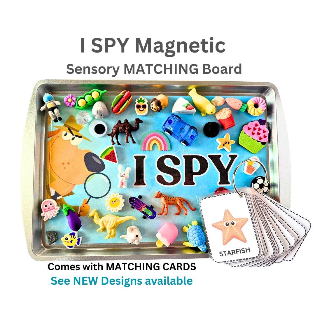 I Spy Magnetic Sensory Board With Picture Cards: Travel Play Kit ...