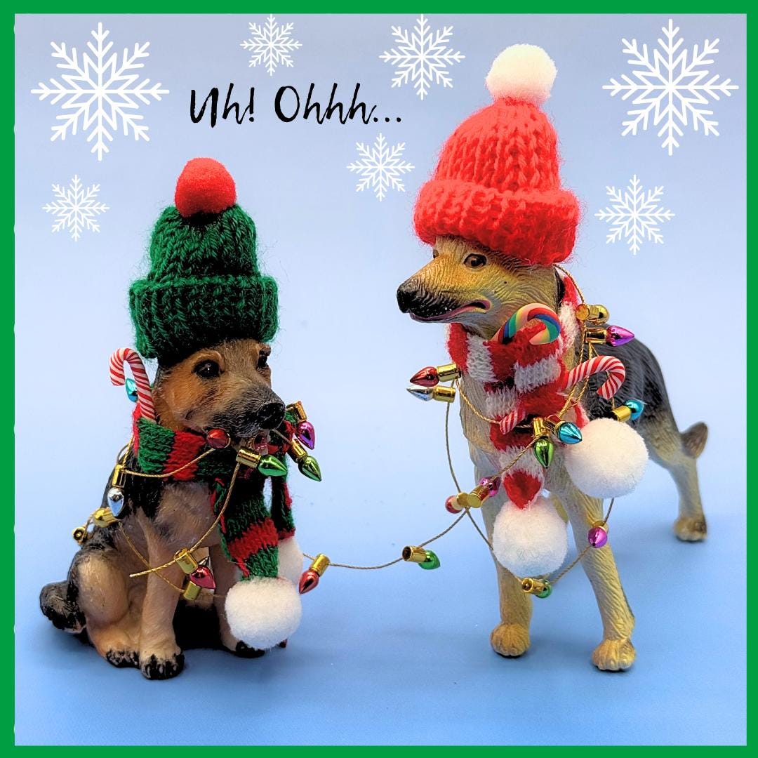 Christmas Party Dogs Shepard Dog Party Dogs Dressed for Winter Holiday ...