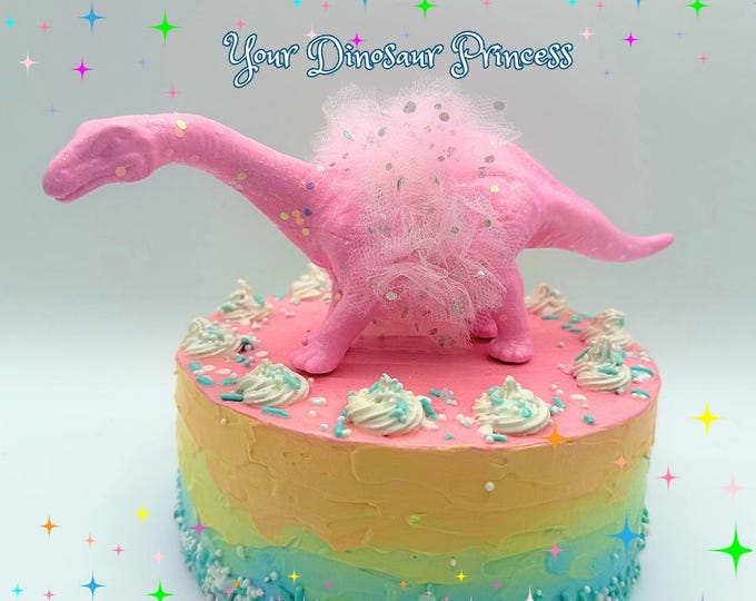 Dinosaur Cake Topper| Princess Dinosaur Birthday| Dinosaur Tutu| GLAM ...