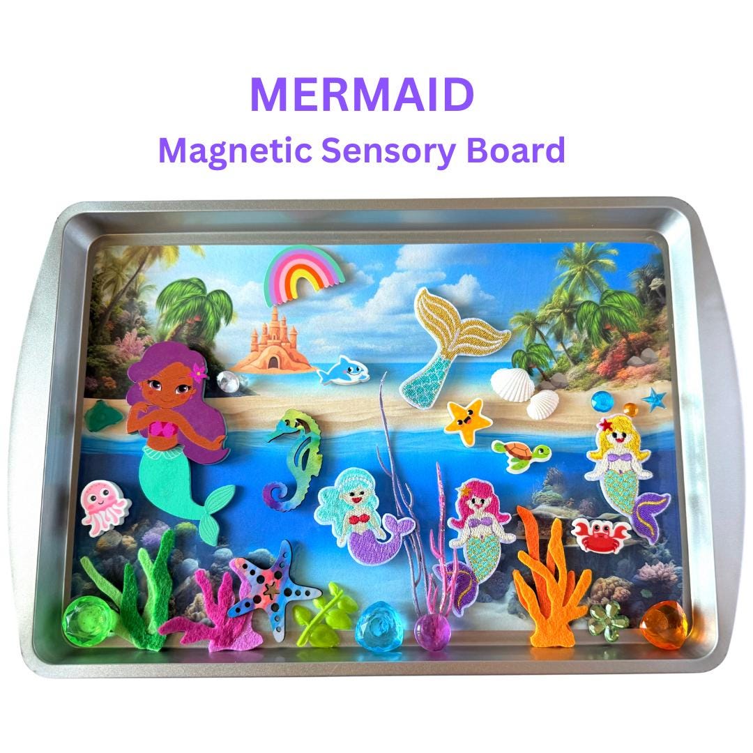 Mermaid Busy Board Birthday Gift Mermaid Under the Sea Magnetic Sensory ...