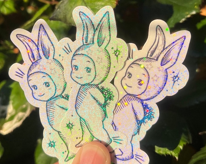 Bunny Sonny Angel Stickers | Cute Sparkle Holographic Sticker | Best ...