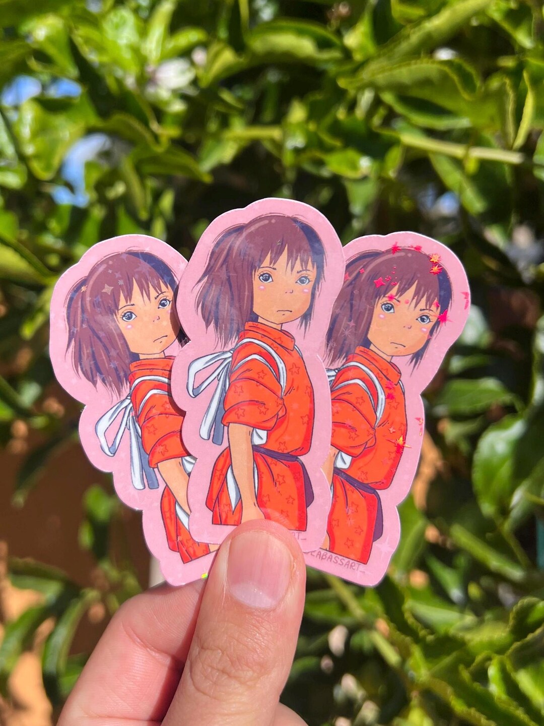 Chihiro Ogino Studio Ghibli Stickers Cute Sparkle Holographic Sticker ...