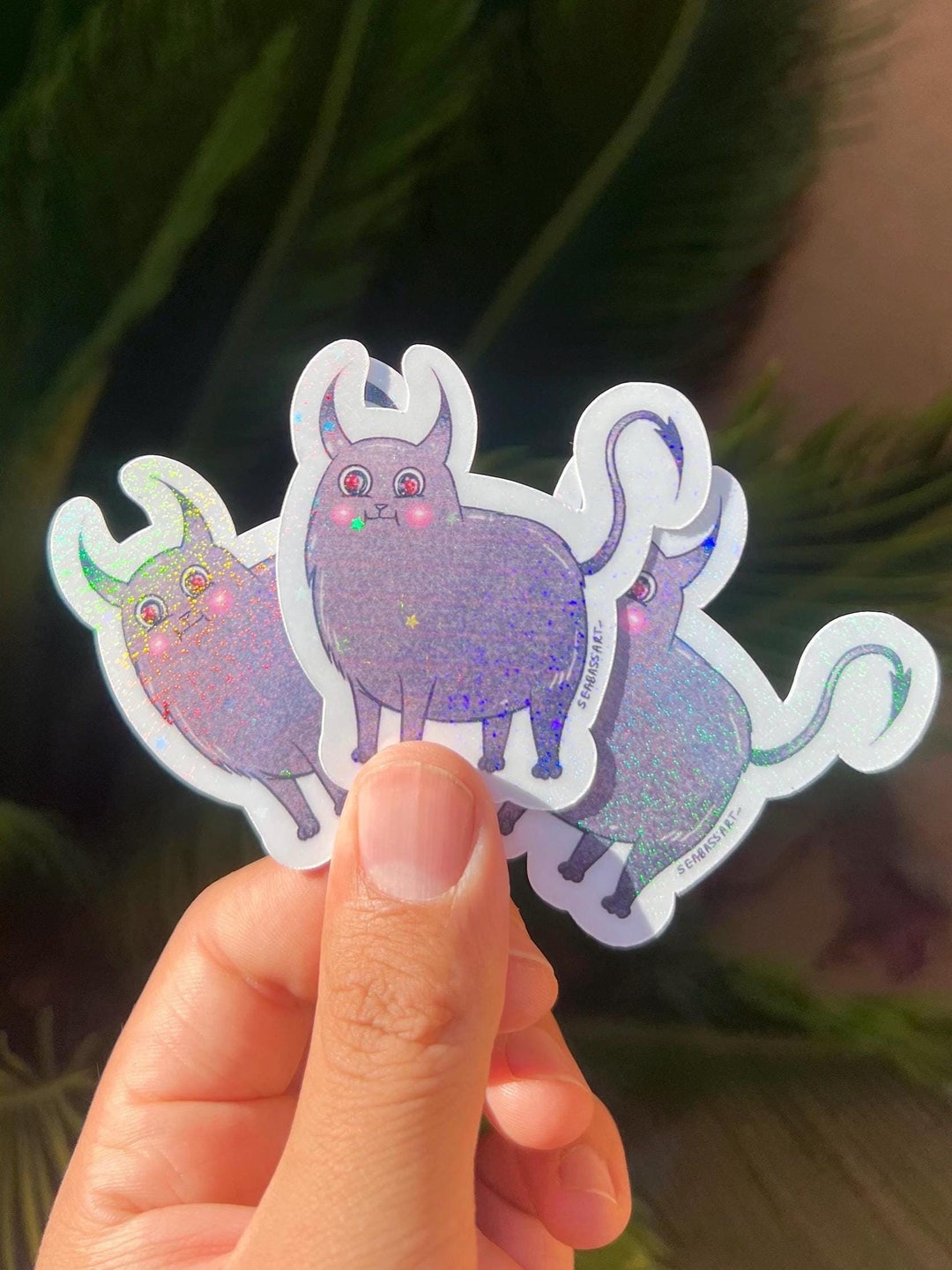 Devil Cat | Exploding Kittens | Cute Anime Sparkle Holographic Stickers ...