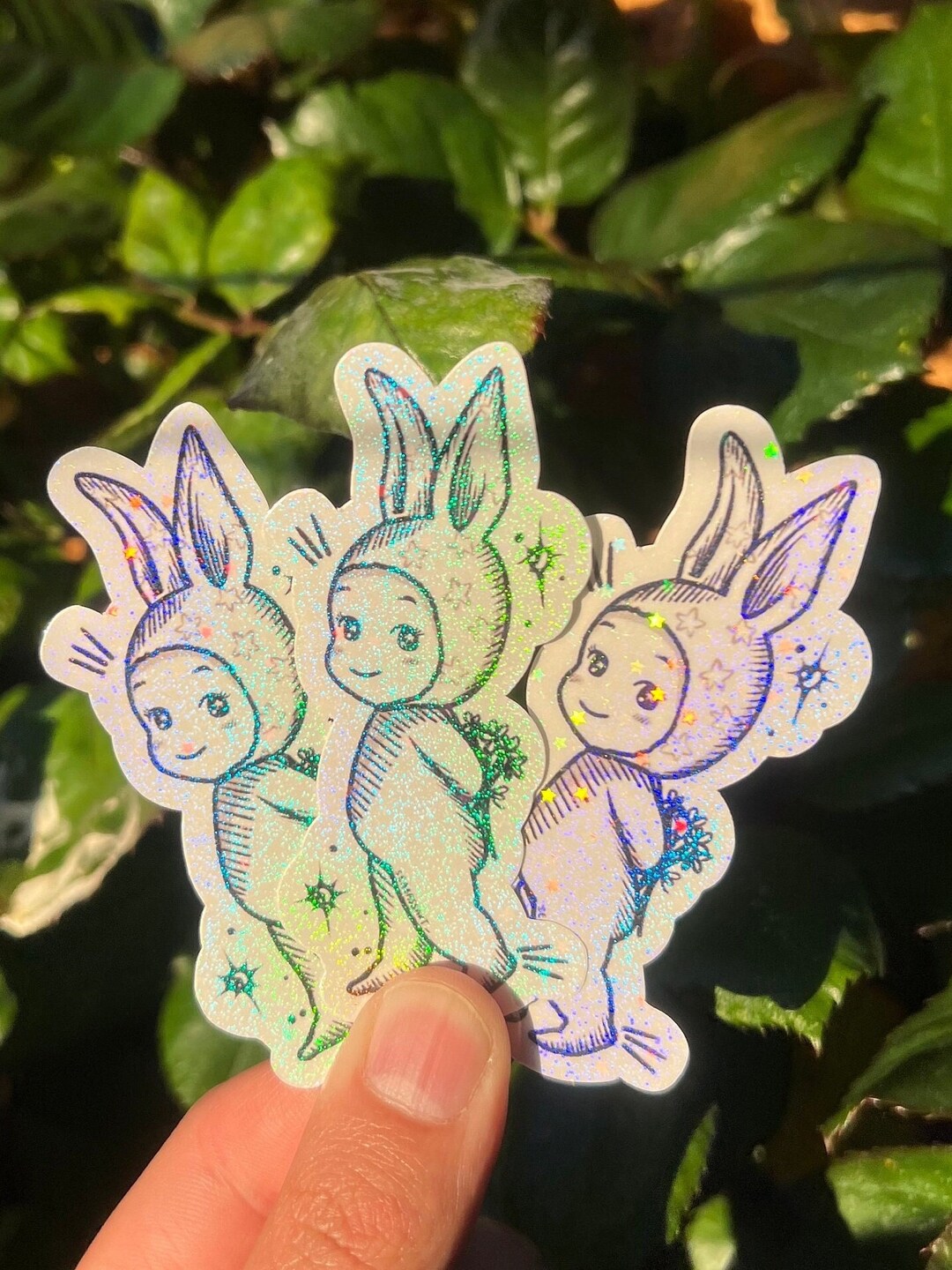 Bunny Sonny Angel Stickers | Cute Sparkle Holographic Sticker | Best ...