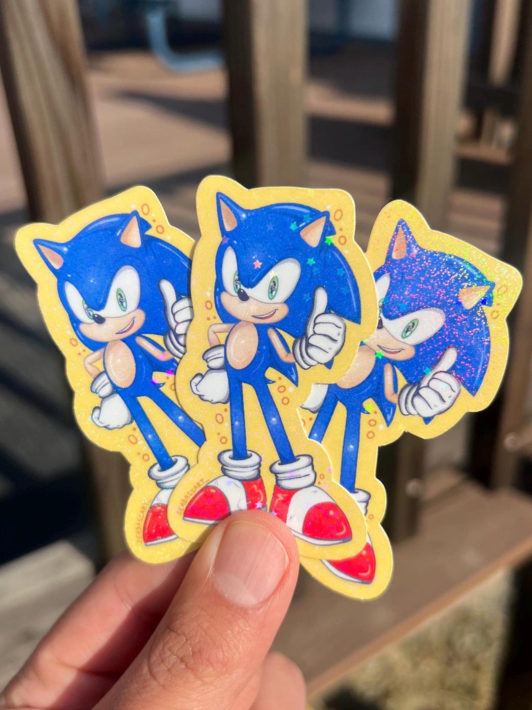 Sonic the Hedgehog Stickers Cute Sparkle Holographic Sticker Best ...