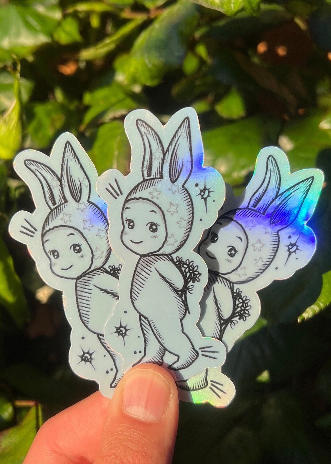 Bunny Sonny Angel Stickers Cute Sparkle Holographic Sticker Best Friend ...