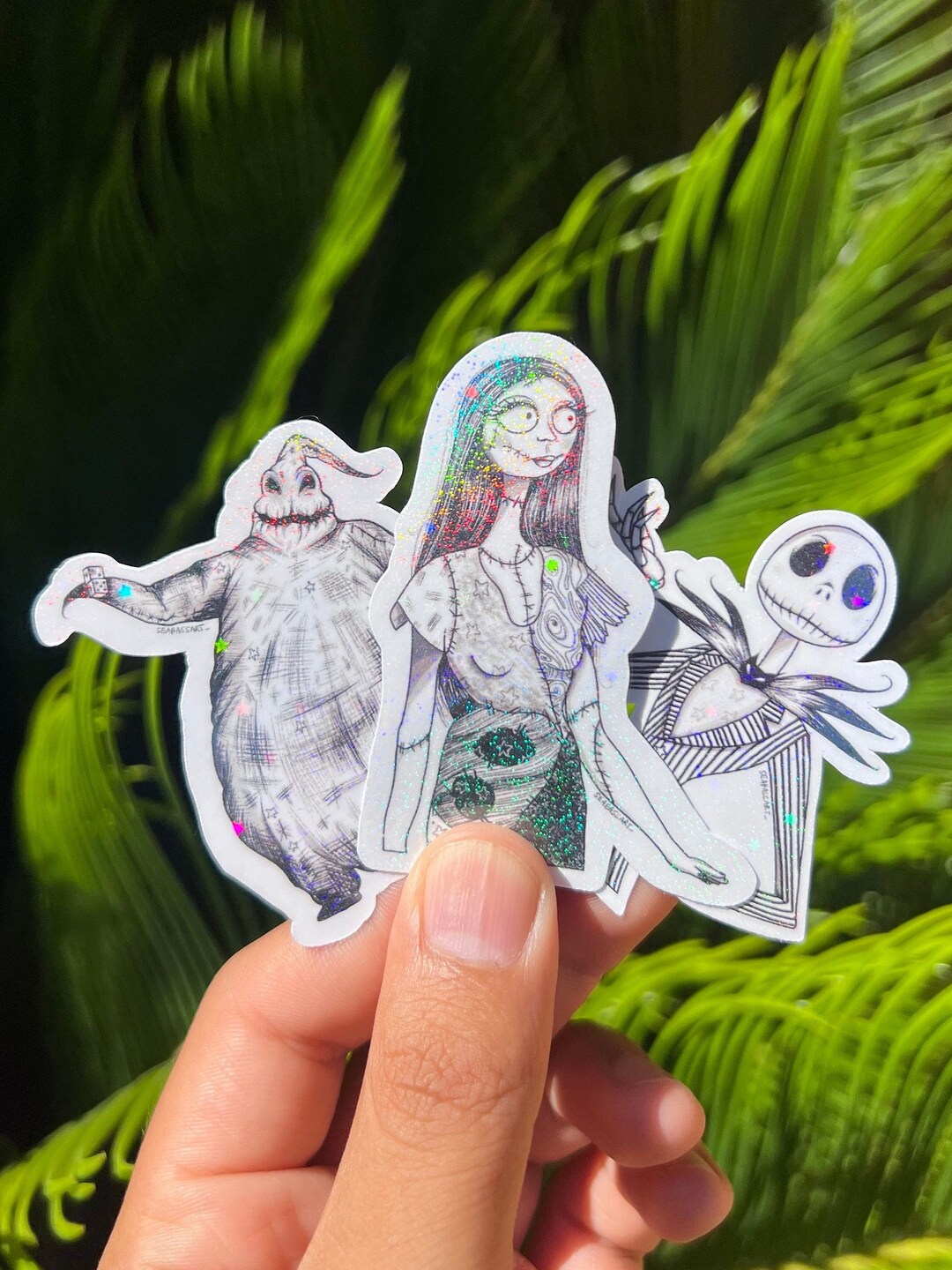 Nightmare Before Christmas | Cute Sparkle Holographic Sticker | Best Friend | Halloween Sticker ...
