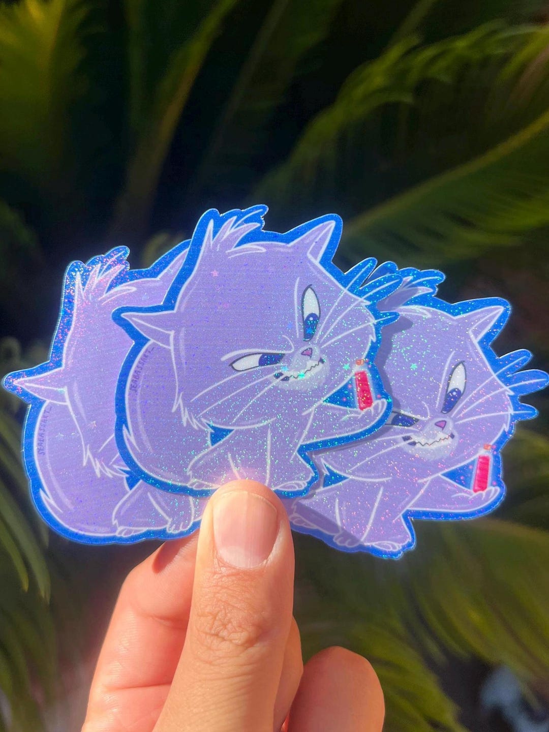 Yzma Cat Stickers | Cute Sparkle Holographic Sticker | Best Friend ...