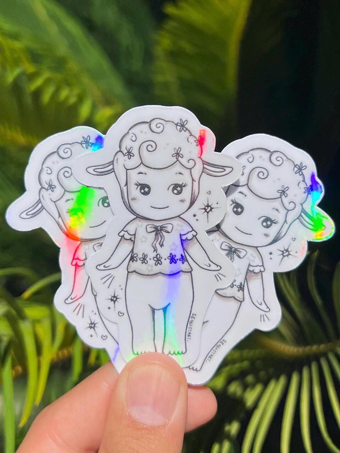 Sheep Sonny Angel Stickers | Cute Sparkle Holographic Sticker | Best ...