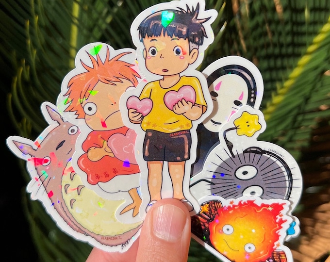 Studio Ghibli Sticker Pack Cute Sparkle Holographic Sticker Best Friend ...