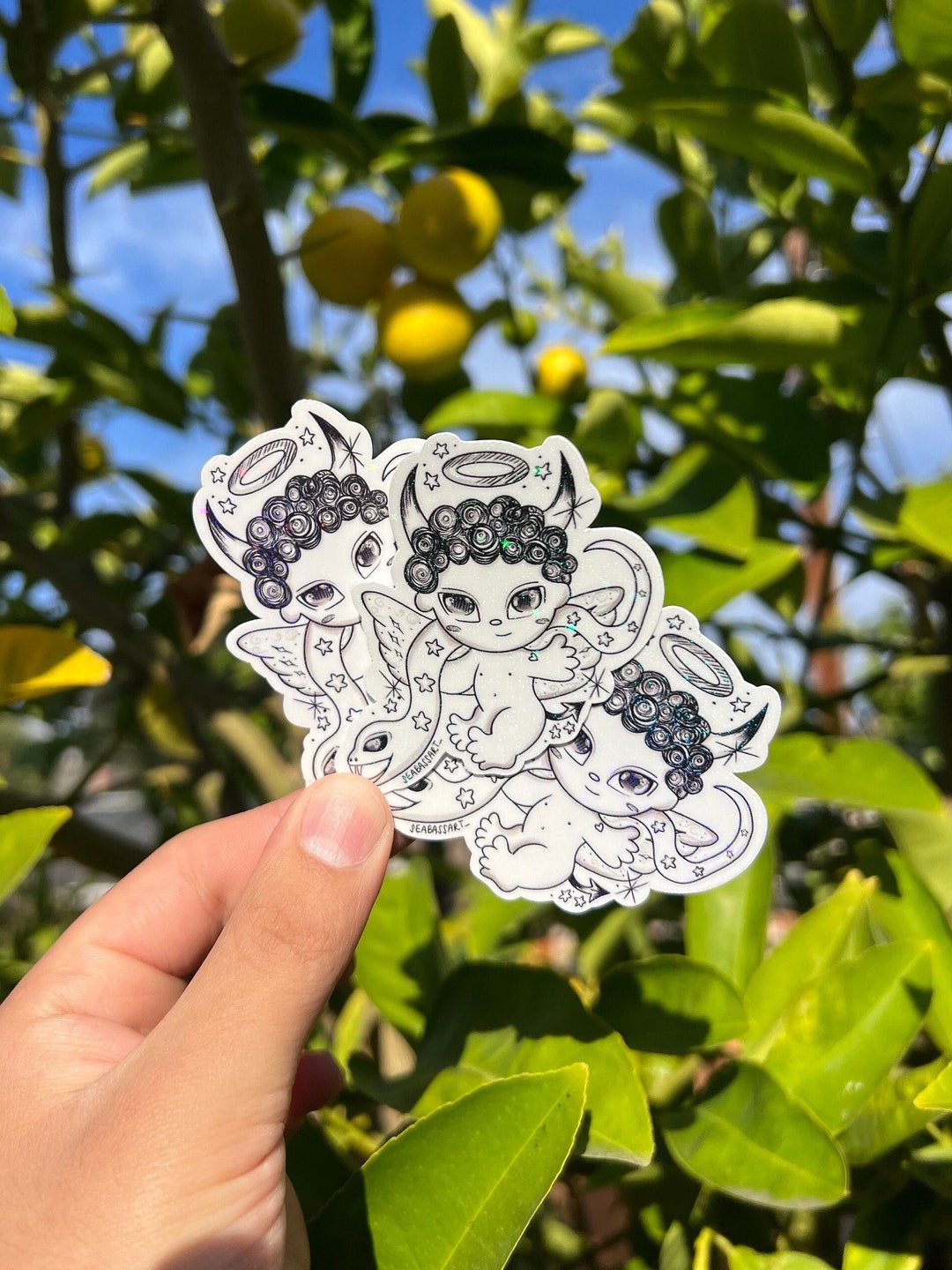 Karol G Diablito Sticker | Cute Anime Sparkle Holographic Sticker ...