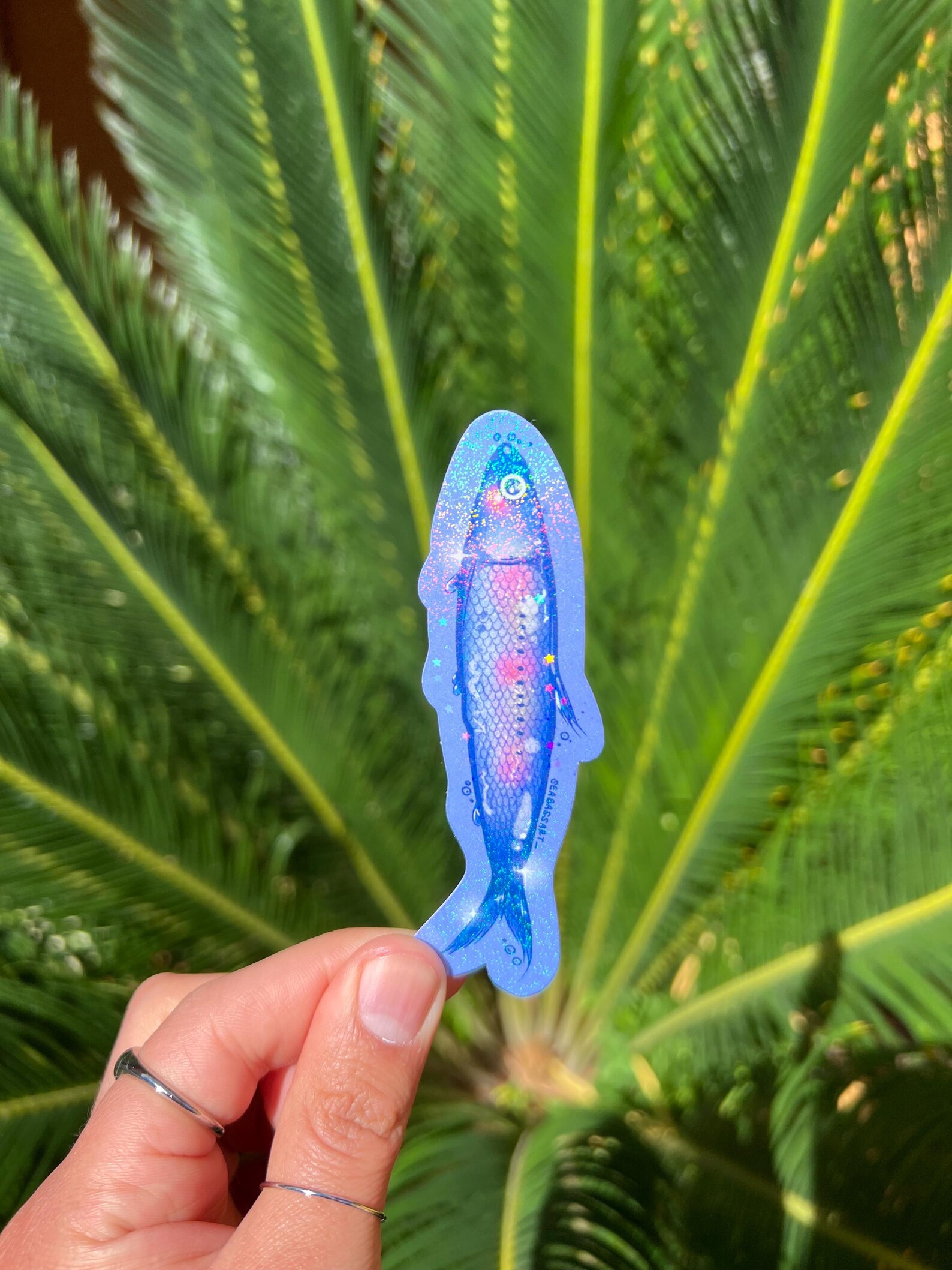 Cute Sardine Stickers | Cute Sparkle Holographic Sticker | Best Friend ...