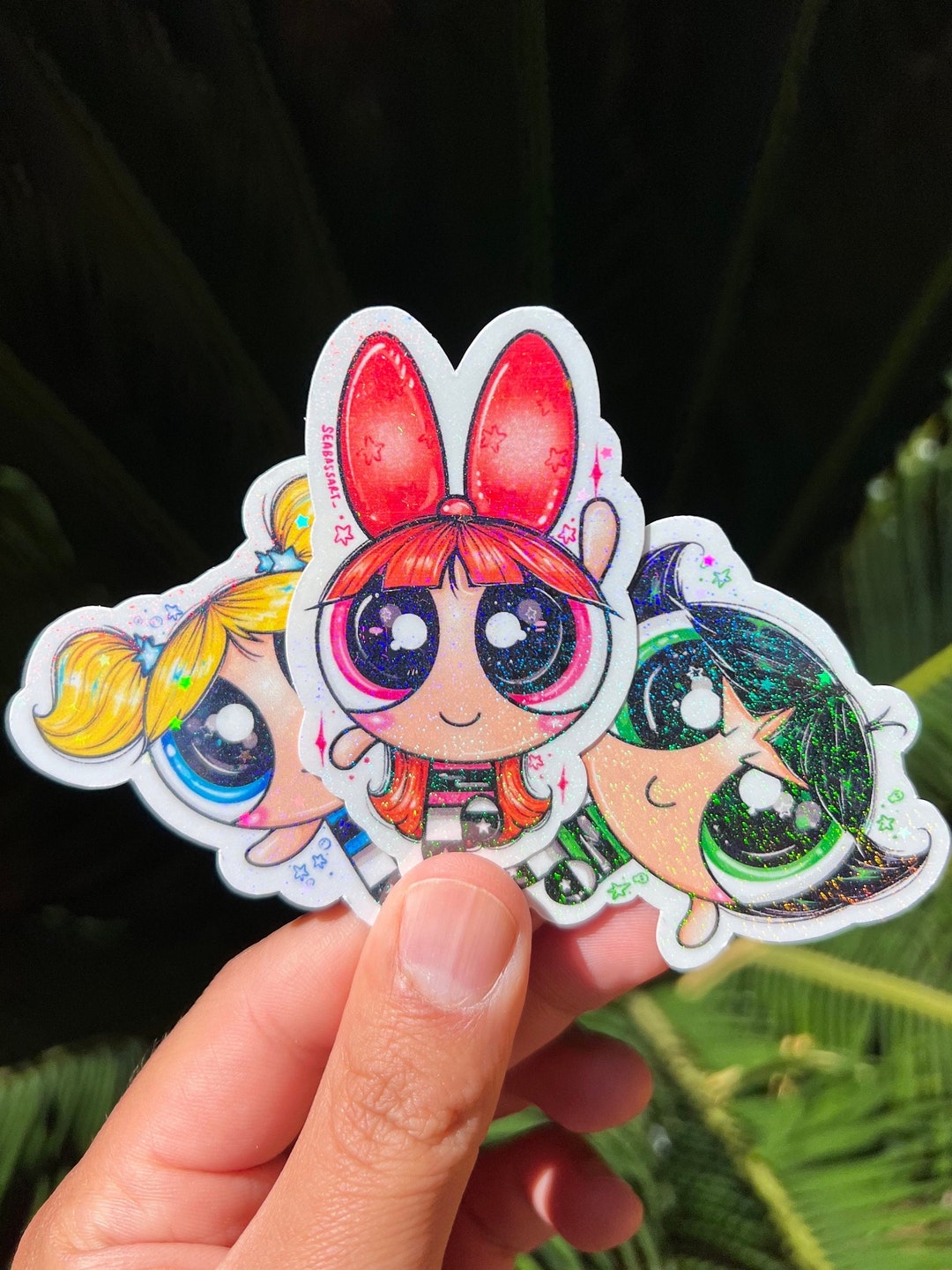 Powerpuff Girls Stickers | Cute Sparkle Holographic Sticker | Best ...