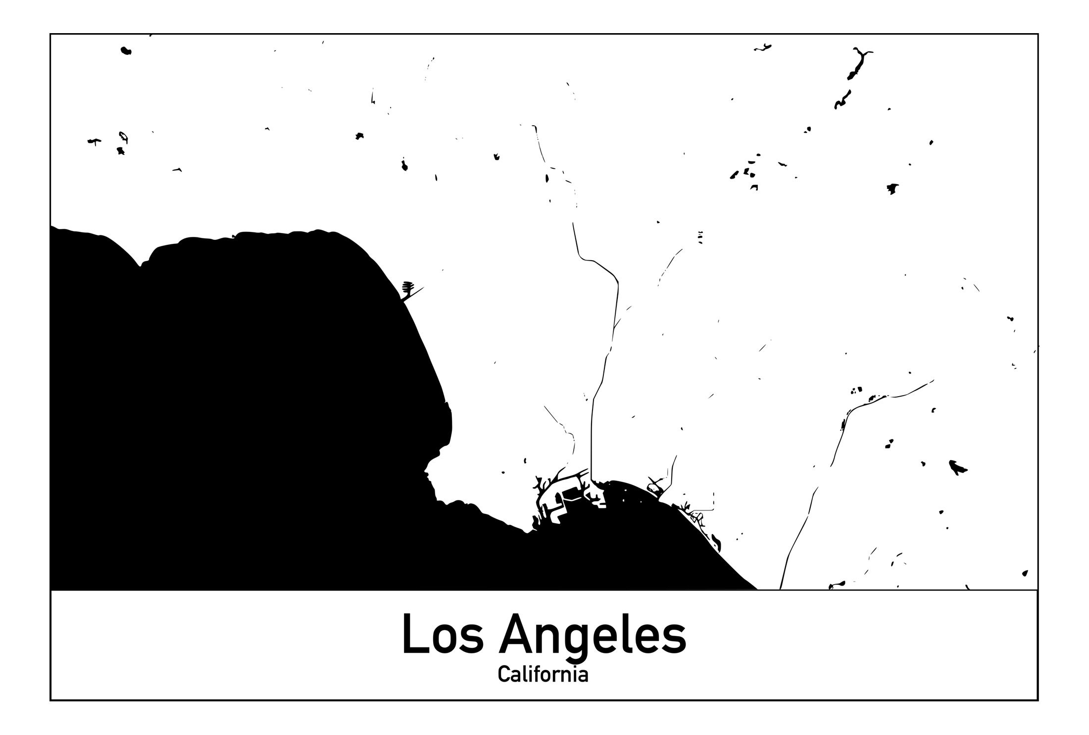 Los Angeles California Map Laser Cut Engrave Ready Design Files - Etsy