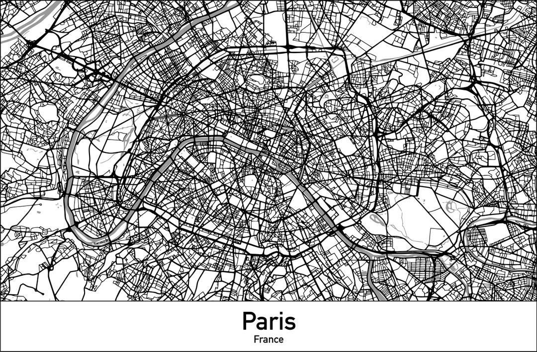 Paris France Map Laser Cut Engrave Ready Design Files - Etsy