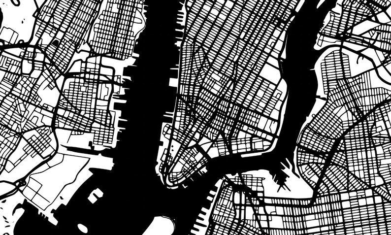 Manhattan New York Map Laser Cut Engrave Ready Design Files - Etsy